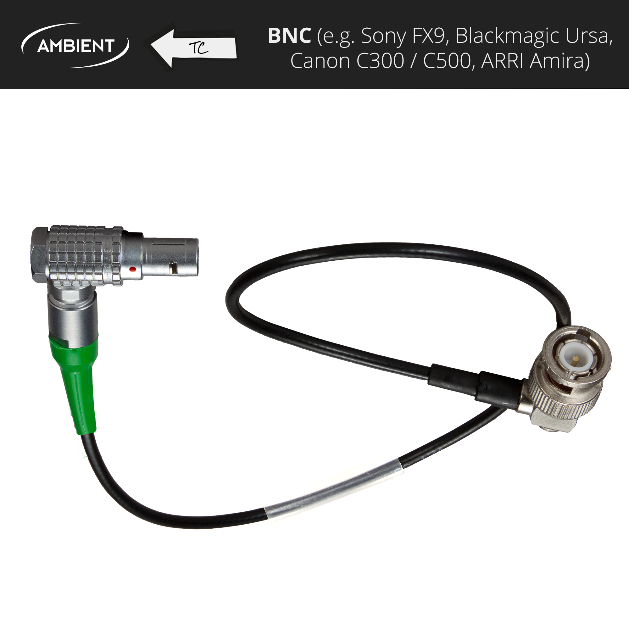 LTC-IN-RA180 - Timecode Cable BNC 90° to PushPull-5-pin 90° (Lemo-comp ...